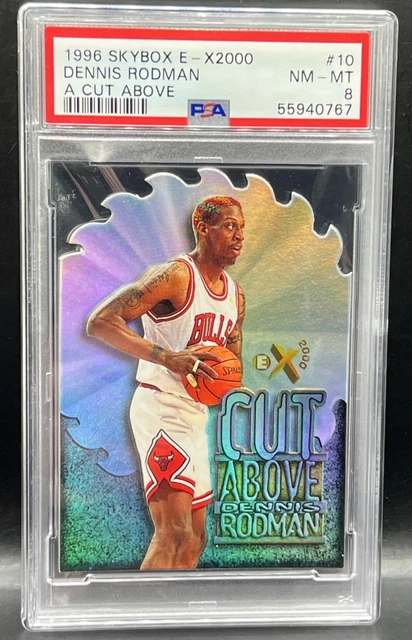 1996 SKYBOX E-X2000 Dennis Rodman A CUT ABOVE PSA 8 Chicago Bulls #10 ...