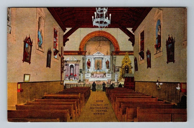 JUAREZ MEXICO HISTORIC Church Of Guadalupe Altar Priests Vintage ...