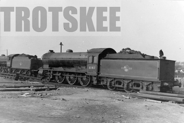 LARGER NEGATIVE BR British Railways Steam Loco 61411 Class N5 Neville ...