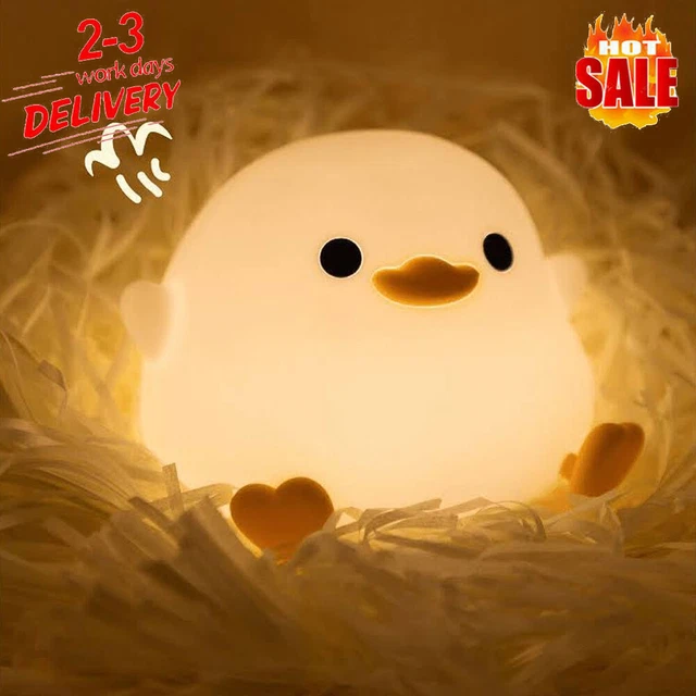 DUCK NIGHT LIGHT Rechargeable Kids Lamp Squishy Duck Lamp Silicone ...