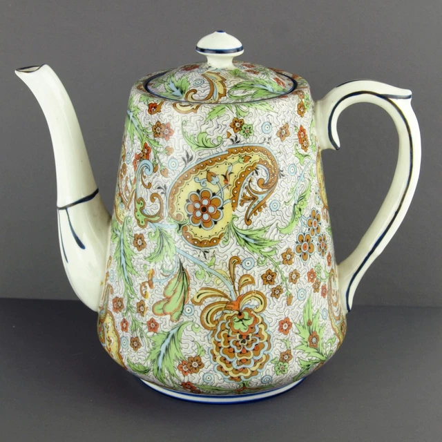 RARE ANTIQUE PARAGON Star Bone China Hand Painted Coffee Pot Paisley ...