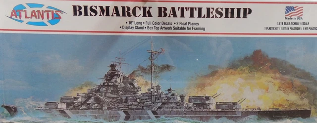 WWII GERMAN BATTLESHIP Bismarck Atlantis 1:618 Scale Plastic Model Ship ...