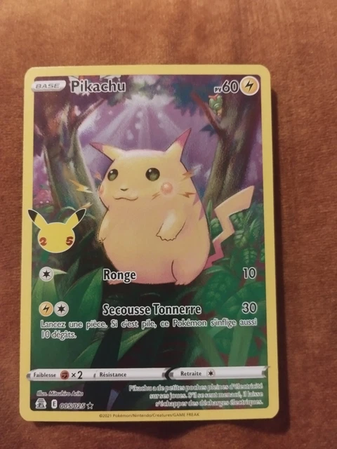 CARTE POKEMON - Pikachu 005/025 Holo Célébrations 25ans EUR 2,00 - PicClick FR