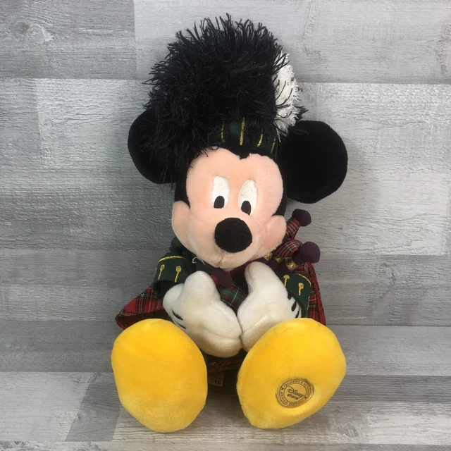DISNEY STORE MICKEY Mouse Scottish Bagpipe Kilt Plush Soft Toy ...