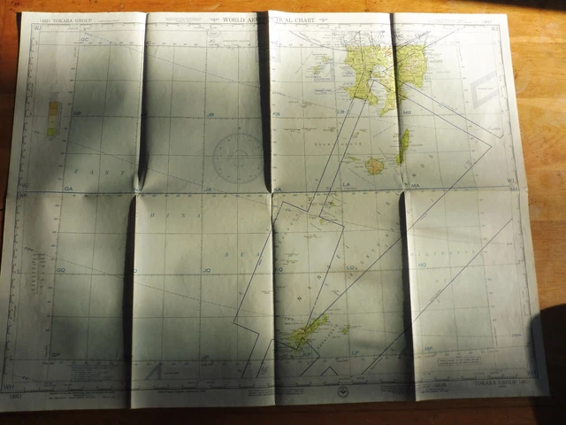 CARTE AVIATION MAP world aeronautical chart tokara group japan 1952 EUR ...