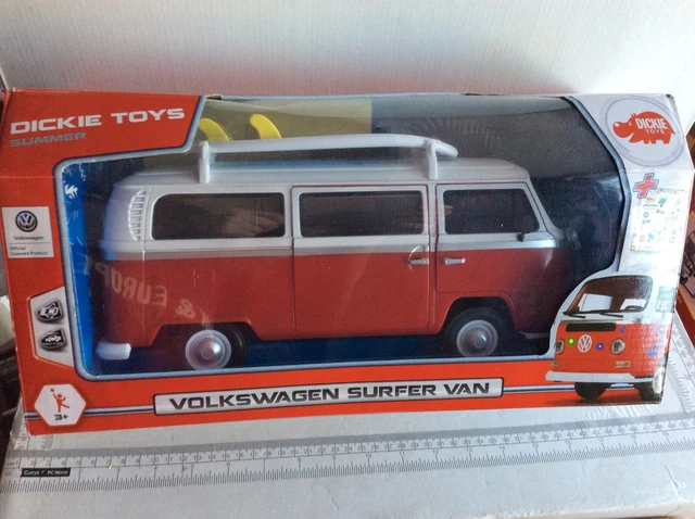 DICKIE TOYS VOLKSWAGEN Surfer Van 1:14 SCALE Friction Drive , opening ...