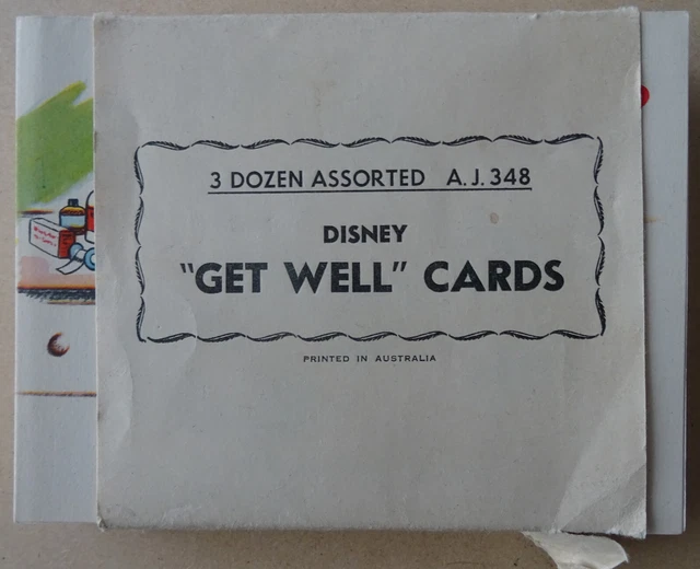 WALT DISNEY GOOFY & Donald Duck Get Well Cards - 36 Cards Vintage Pack ...