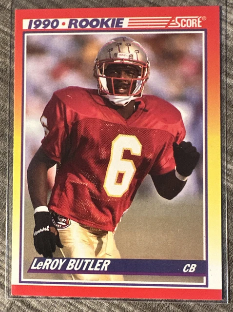 1990 SCORE LEROY Butler recrue RC #619 comme neuf Green Bay Packers ...