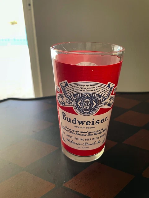 VINTAGE RED LABEL Budweiser Anheiser Busch 10 oz Drinking Glass £4.71 ...