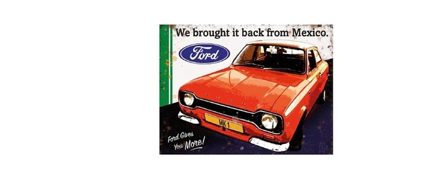 FORD ESCORT MK1 Mexico Retro Look A5 A4 Printed Sign Garage Wall Art A5 ...