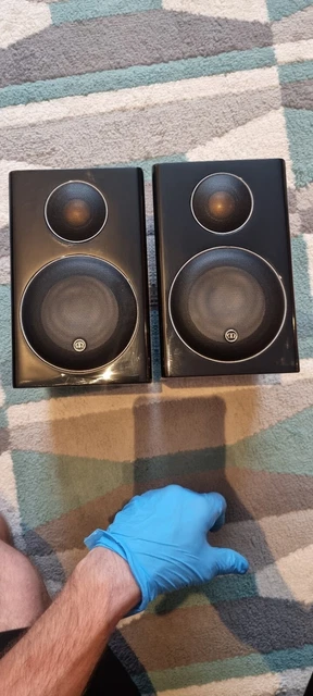 PAIR OF MONITOR Audio Radius 90 Bookshelf Speakers - Gloss Black 100w £ ...
