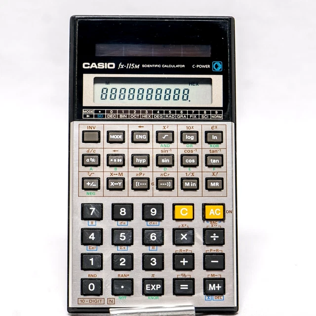 ⭐ VINTAGE 1986 Casio Fx-115m Solar Scientific Calculator Made in Japan ...