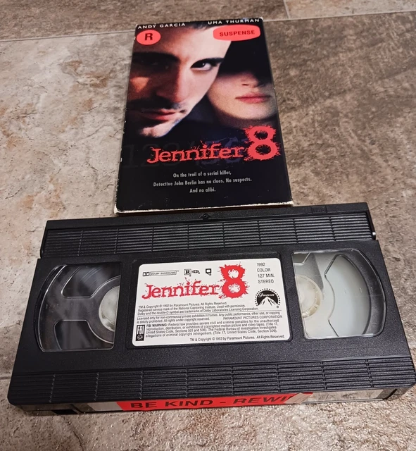 1993 VINTAGE JENNIFER 8 Movie VHS Tape Andy Garcia Uma Thurman John ...