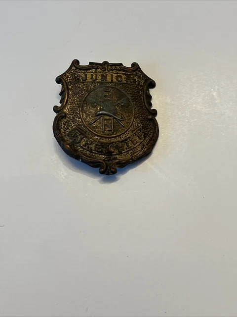 VINTAGE TOOTSIETOY JUNIOR Fire Chief Metal Badge, Tootsie Toy, Made in ...