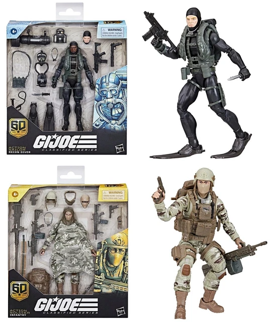 FIGURINES GI JOE Classified Series Sailor Recon Diver et Action Soldier ...
