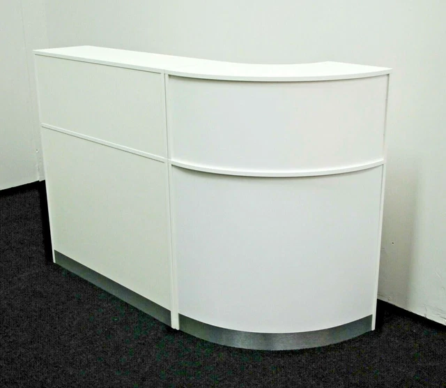 RECEPTION DESK CURVED Corner Unit Aluminium Plinth New Reception Desk ...