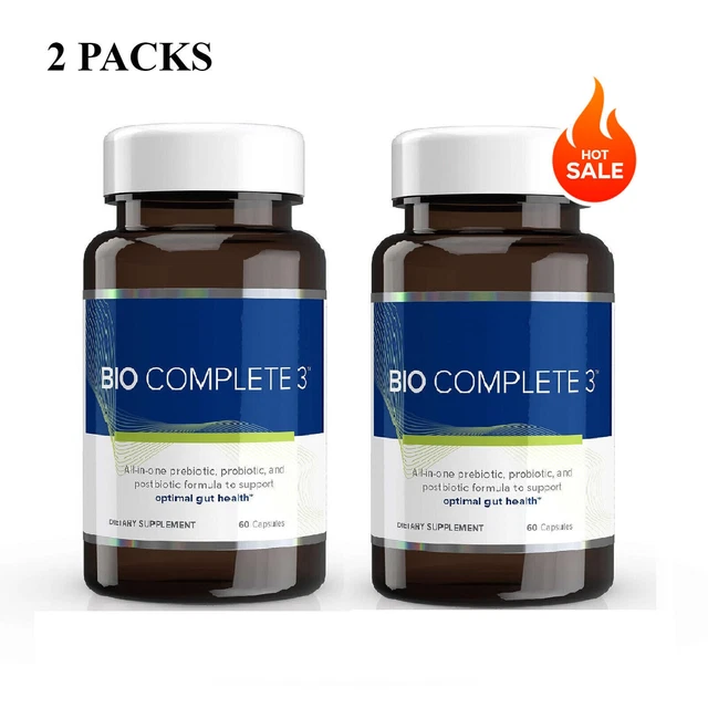 NEW! BIO COMPLETE 3 Capsules Prebiotic Probiotic Postbiotic Supplement ...