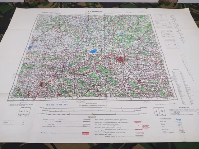 ORIGINAL WW2 RAF / British Army map of GERMANY entitled "HANNOVER" (Oct ...