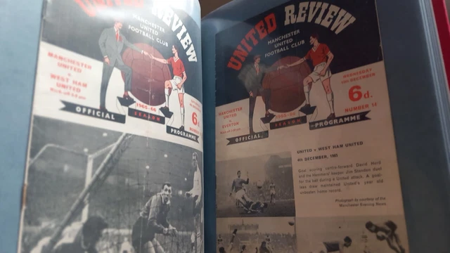 MANCHESTER UNITED FOOTBALL Programmes 1965-1966 - COMPLETE SEASON £55. ...