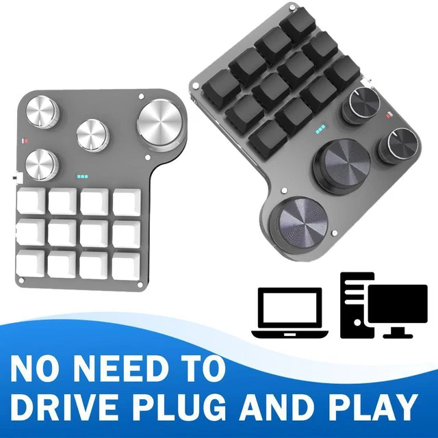 12 KEY MECHANICAL Keyboard Mini Button Pad For Hot Swap Gaming DIY ...