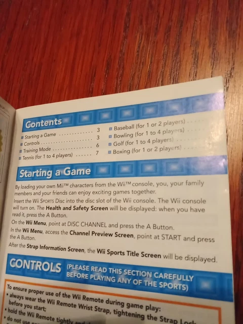 WII SPORTS NINTENDO Wii Tennis Basketball Game MANUAL Instructions ...