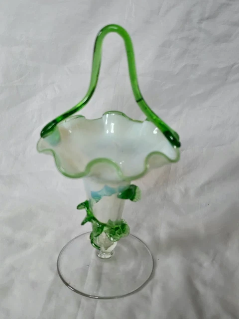 VASELINE OPALINE 19TH Century Antique Basket Form Vase £80.00 - PicClick UK