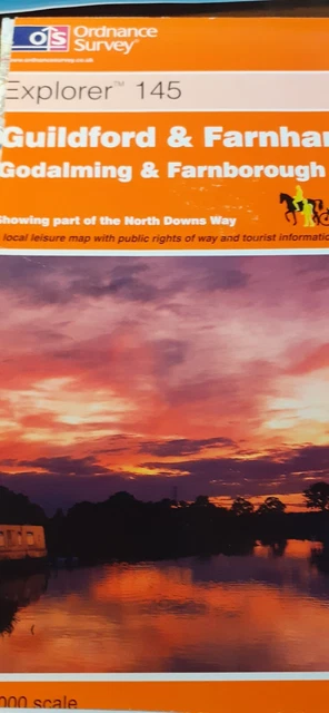 O/S MAP EXPLORER 145 Guildford Farnham Paper 2.5" to mile £0.99 ...