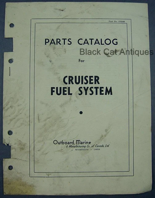 ORIG OMC OUTBOARD Marine Corp Cruiser Fuel System Parts Catalog Part No ...