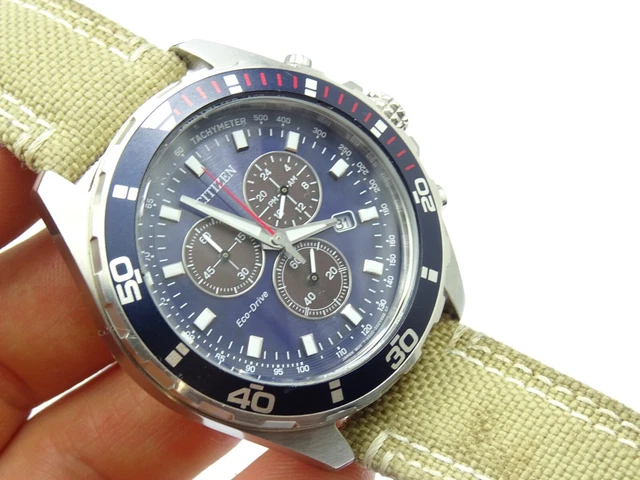 CITIZEN ECO DRIVE Men's 42mm Blue Dial Chronograph Solar Wristwatch ...