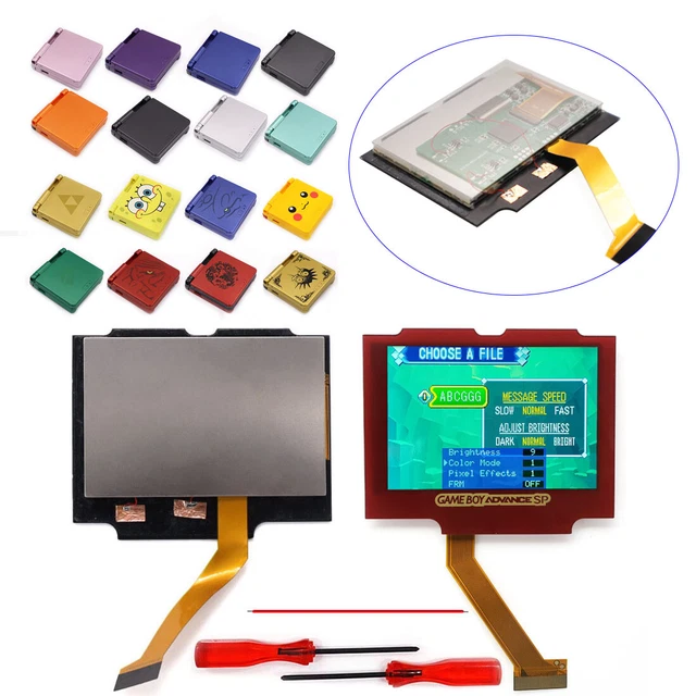 GBA SP V5 IPS Backlight LCD Laminated Red Screen Retro Pixel Kit ...