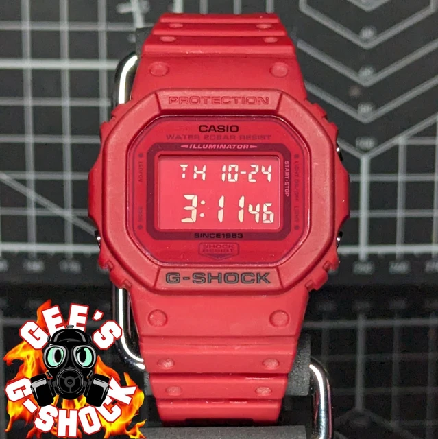 CASIO G-SHOCK DW-5600 REDOUT 35th Anniversary Square Red Limited Ed. DW-5635C-4 £235.00 ...