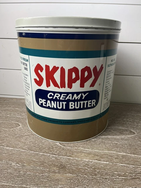 VINTAGE SKIPPY PEANUT Butter LARGE TIN CAN - COIN BANK £31.66 - PicClick UK