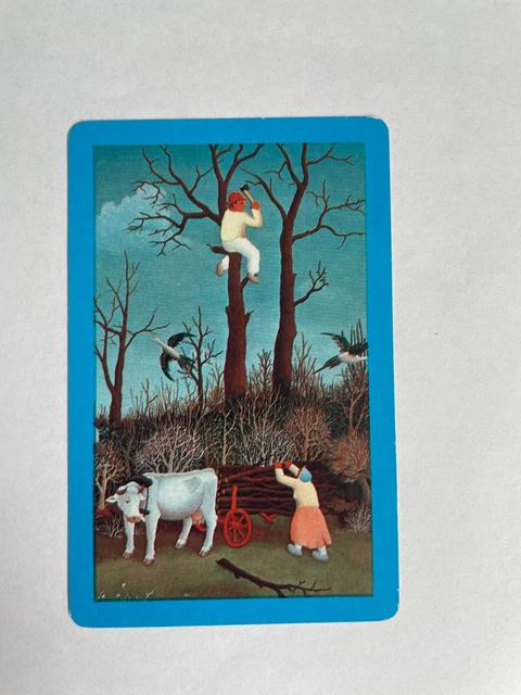 TREE CHOPPER MAN Farmer Lady Wagon Artwork Vintage Retro Art 1 Playing ...