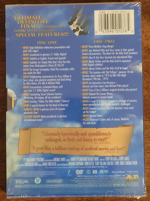 MONTY PYTHON AND the Holy Grail (Special Edition) - DVD - New Sealed £6 ...