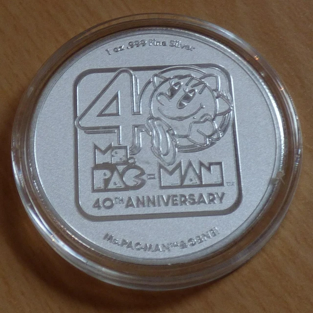 NIUE 2$ PAC-MAN 2021 40th anniversary silver 99.9% 1 oz within a ...