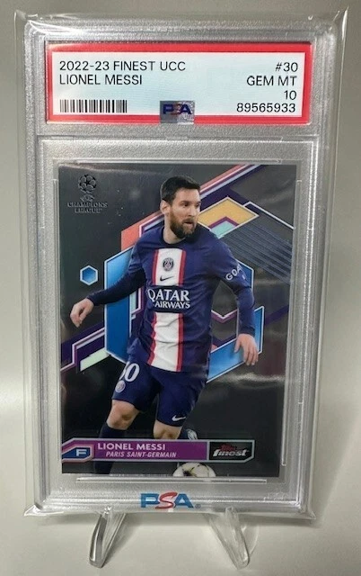 2022-23 TOPPS FINEST UCC Lionel Messi #30 - PSA 10 - Paris Saint ... 2022-23 TOPPS FINEST UCC Lionel Messi #30 - PSA 10 - Paris Saint ...
