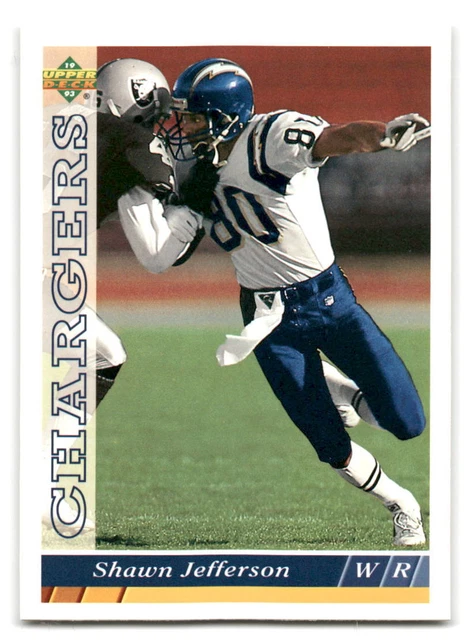 CHARGEURS SHAWN JEFFERSON 1993 pont supérieur FOOTBALL #502 San Diego ...