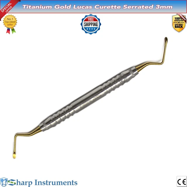 SURGICAL LUCAS CURETTES Micro Serrated 3mm, Tooth Socket Dental ...