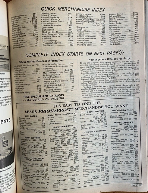 VINTAGE SEARS ROEBUCK Fall & Winter 1971 CatalogPhiladelphia 1643 Pages ...