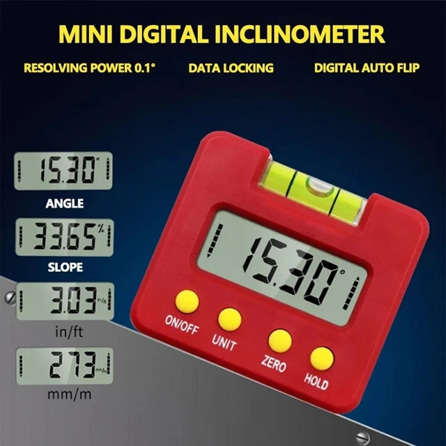 MINI ANGLE PROTRACTOR Electronic Level Protractor Gauge Digital ...