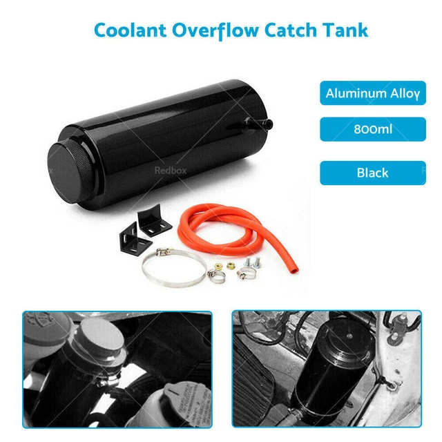 BLACK 800ML OVERFLOW Catch Tank Radiator Coolant Expansion Tank Bottle ...