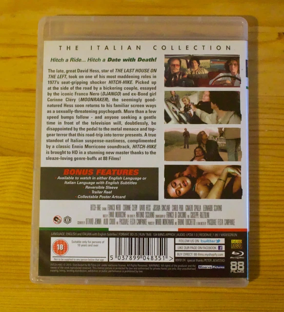 HITCH-HIKE BLU-RAY 88 Films Franco Nero David Hess Region B OOP $34.99 ...