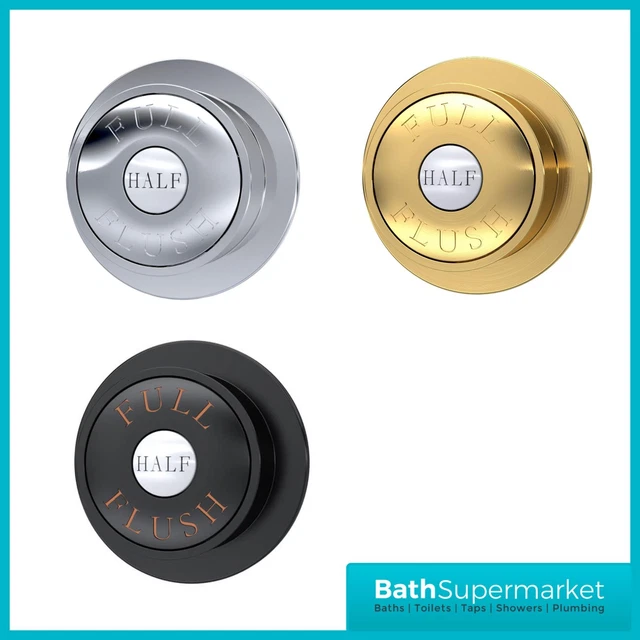 TRADITIONAL FLUSH PUSH Button Cable Cistern Dual Flush -BRASS-Black ...