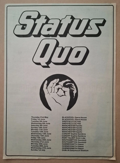 STATUS QUO UK Tour Original UK Press Advert 1979 £10.79 - PicClick UK