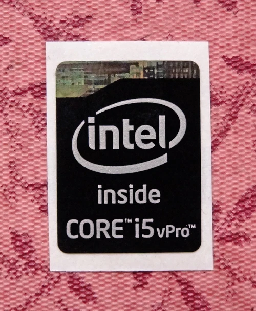 AUTOCOLLANT NOIR INTÉRIEUR Intel Core i5 vPro 15,5 x 21 mm Haswell Extreme 4e génération EUR 1 ...