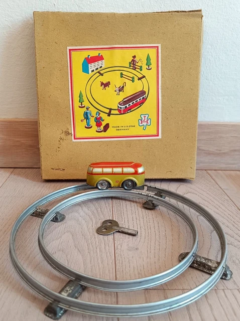 HÖFLER BLECHBAHN, BLECHSPIELZEUG 50er Jahre, Made in US Zone Germany ...