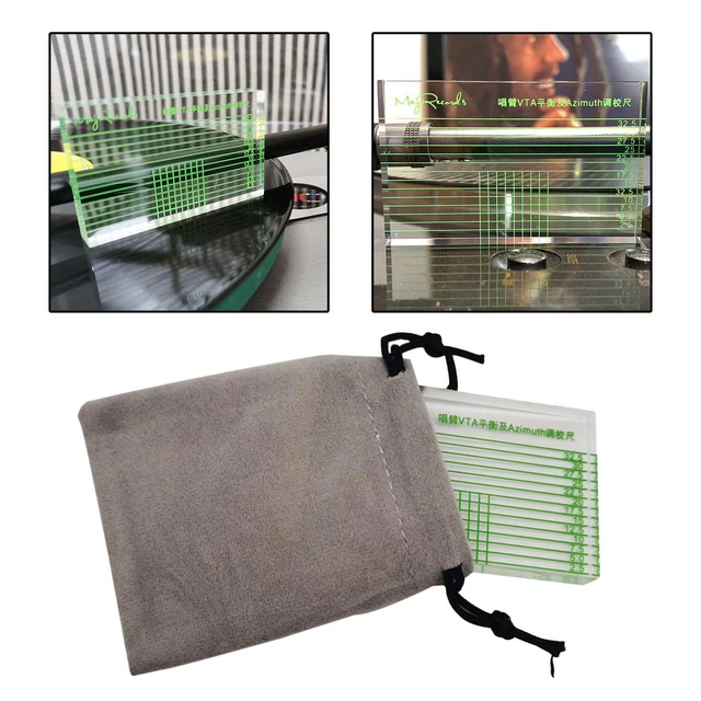 PHONOGRAPH VTA AZIMUTH Gauge Alignment Block Ruler VTA & Cartridge ...