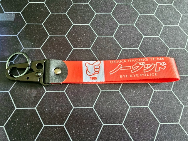 OSAKA RACING TEAM Bye Bye Police (Red) Jdm Wrist Lanyard Detachable ...