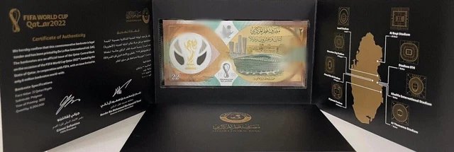 NEW QATAR 22 Riyals Polymer Commemorative FIFA WORLD CUP 2022 In Folder #1 $51.00 - PicClick CA