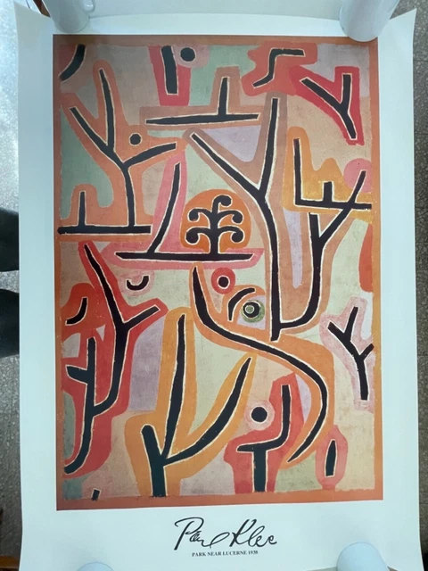 PAUL KLEE,” PARK NEAR LUCERNE,1938” AUTHENTIC 1993 XL ART PRINT 50,5” x ...